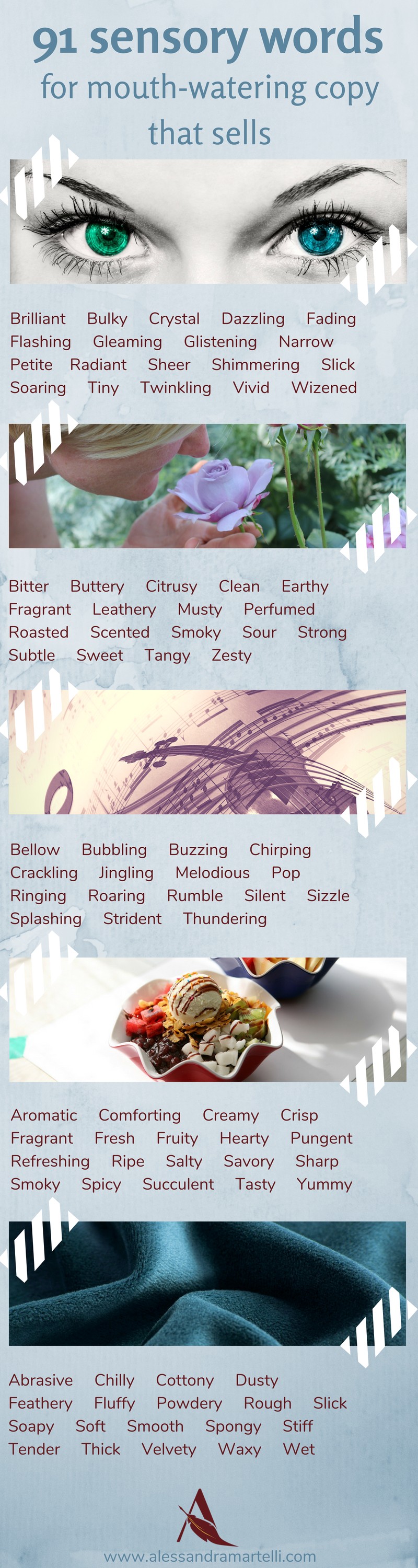 Infographic 91 Sensory Words For Mouth watering Copy That Sells Infographic 91 Sensory Words For Mouth watering Copy That Sells
